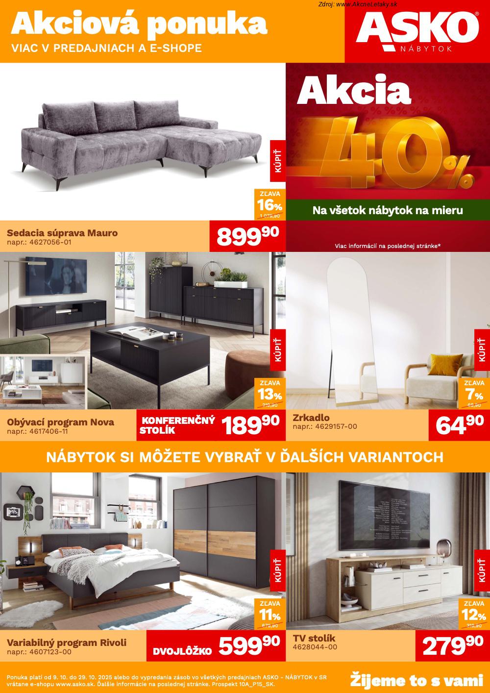 ASKO nábytok leták od 9.10. | AkčnéLetáky.sk
