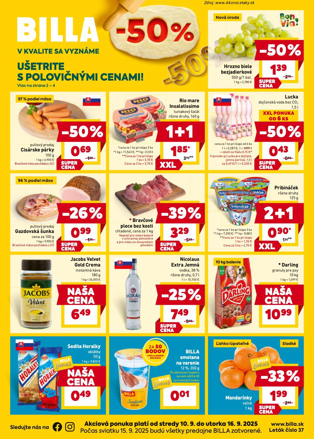 Billa leták od 10.9. | AkčnéLetáky.sk
