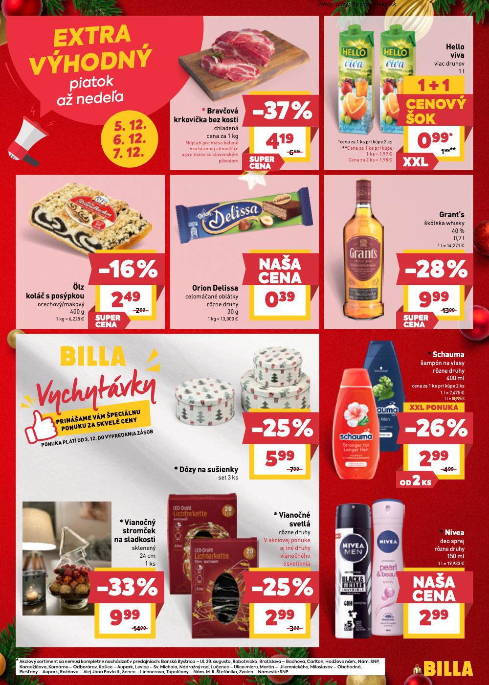 Billa leták od 3.12. | AkčnéLetáky.sk