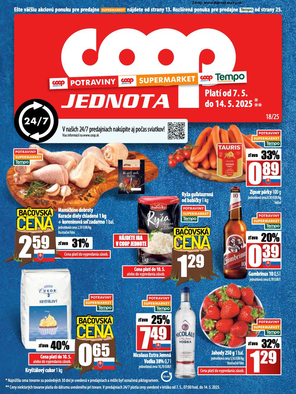 COOP Jednota leták - strana 1 | 7. 5. - 14. 5. 2025 | AkčnéLetáky.sk