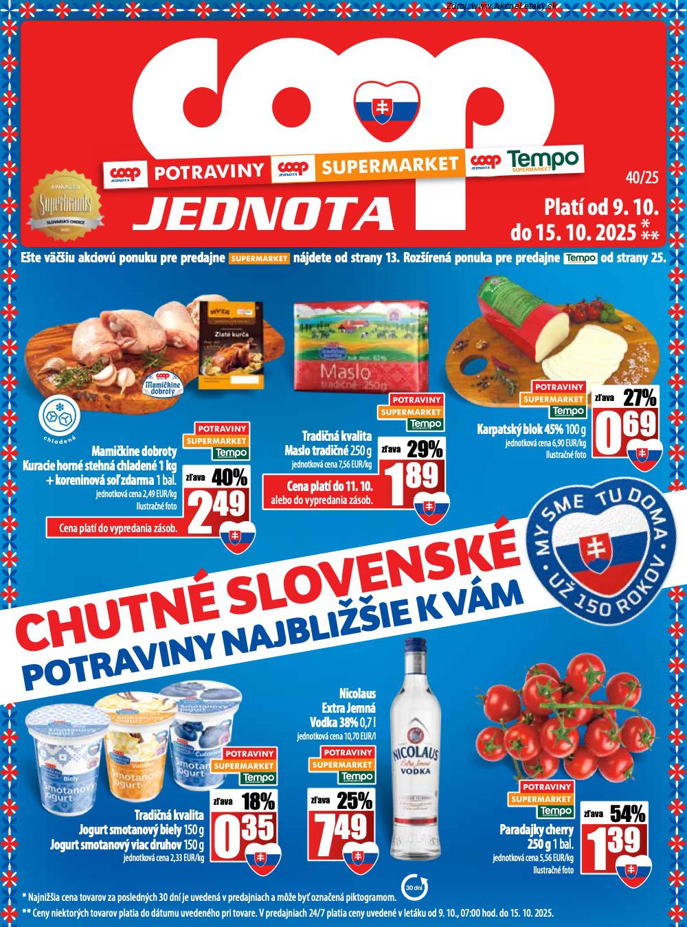 COOP Jednota leták od 9.10. | AkčnéLetáky.sk