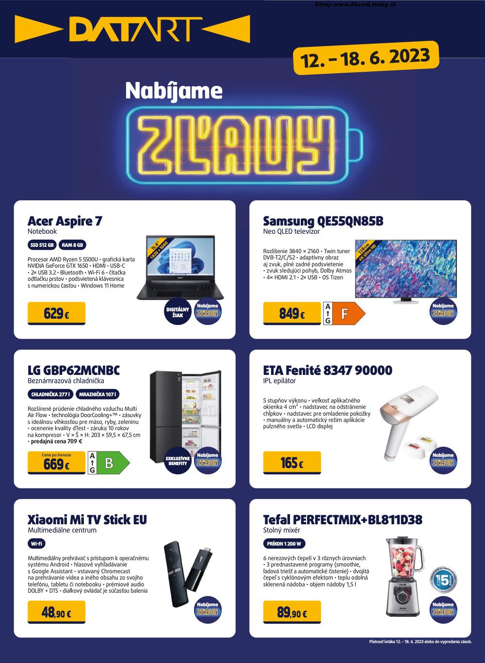 Datart leták - strana 1 | 12. 6. - 18. 6. 2023 | AkčnéLetáky.sk