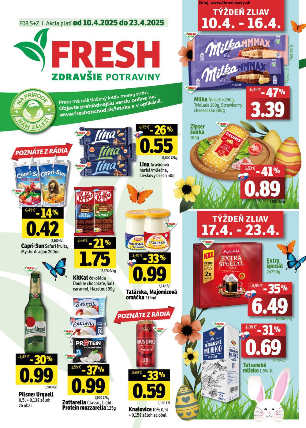 FRESH leták - strana 1 | 10. 4. - 23. 4. 2025 | AkčnéLetáky.sk