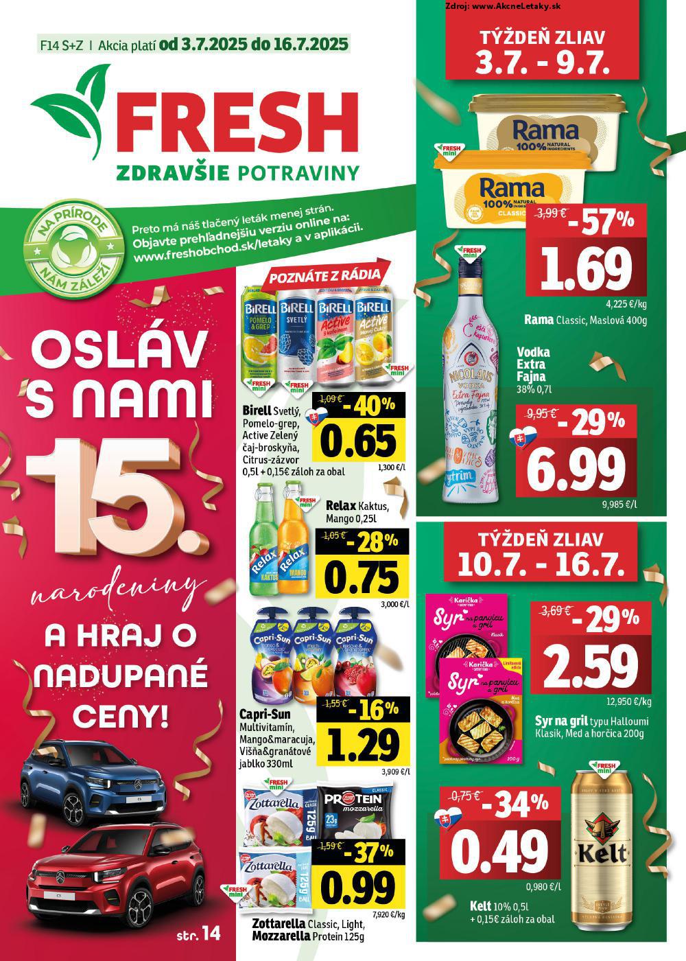 FRESH leták - strana 1 | 3. 7. - 16. 7. 2025 | AkčnéLetáky.sk