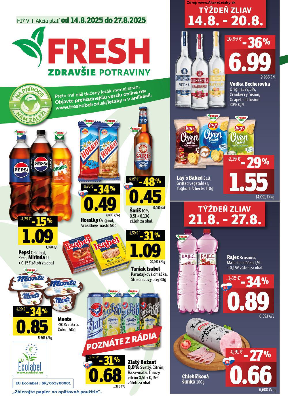 FRESH leták od 14.8. | AkčnéLetáky.sk
