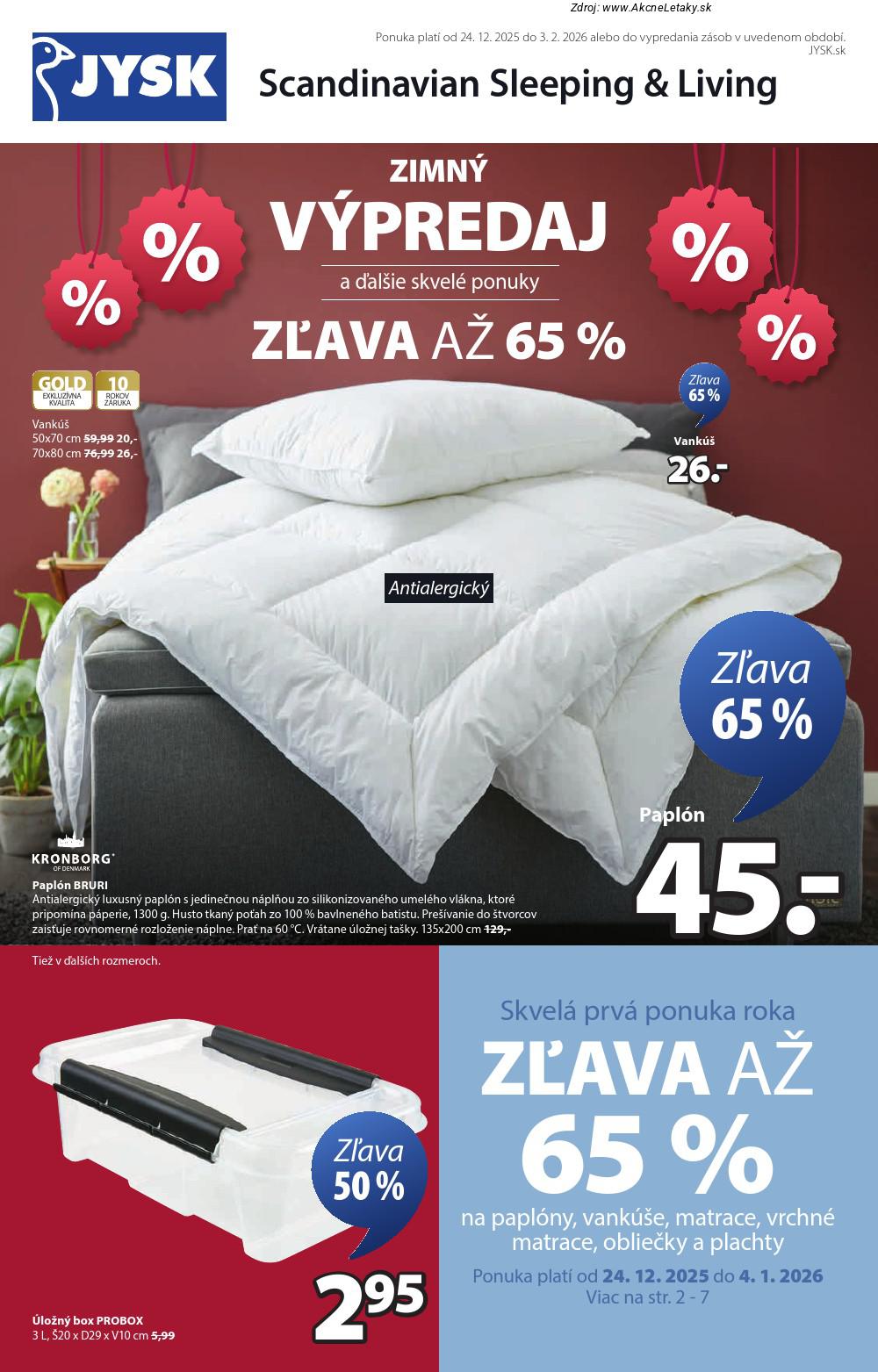 Jysk leták od 24.12. | AkčnéLetáky.sk