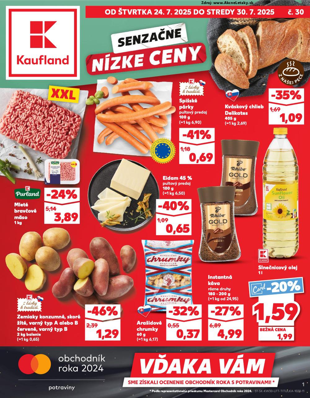 Kaufland leták - strana 1 | 24. 7. - 30. 7. 2025 | AkčnéLetáky.sk