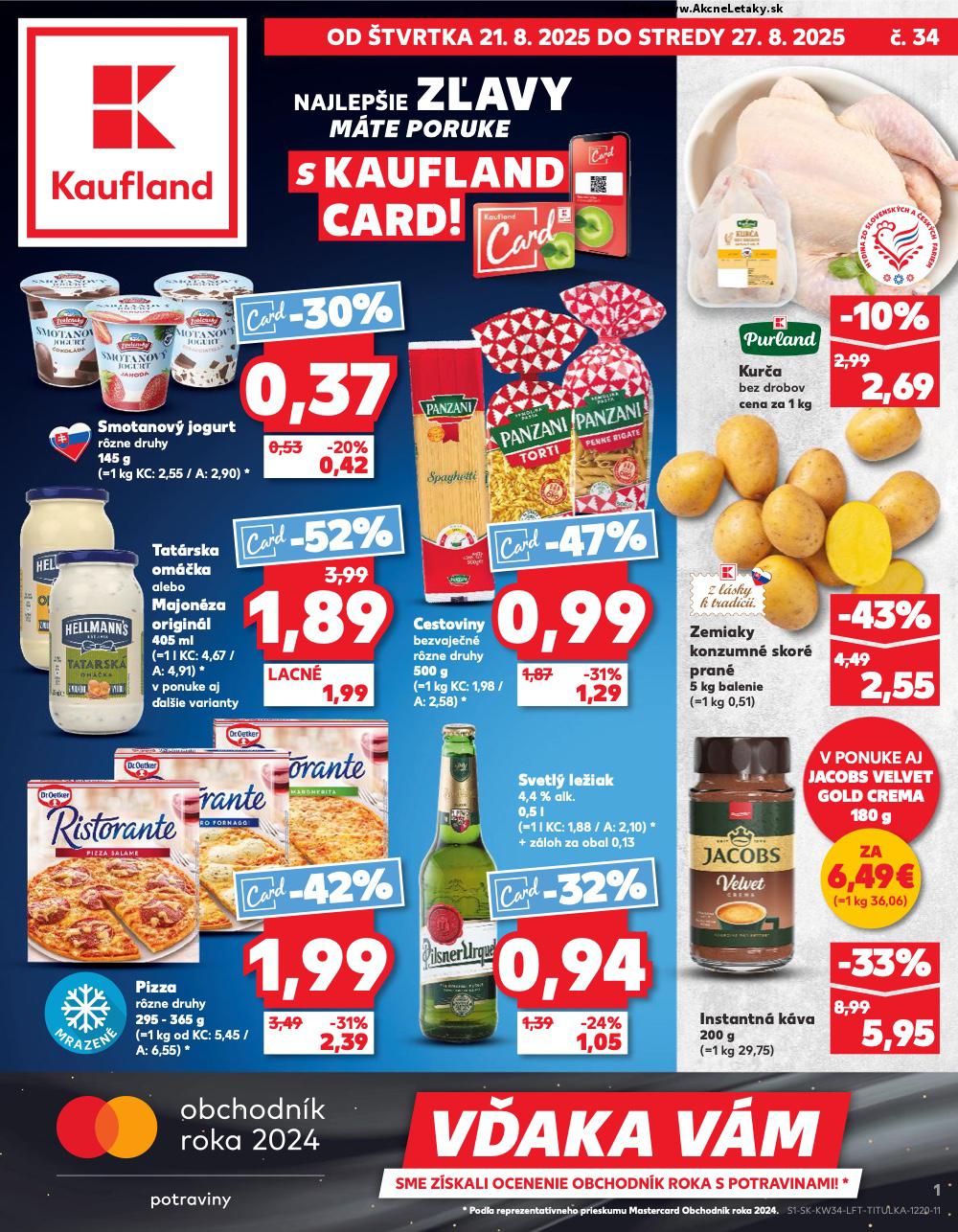 Kaufland leták - strana 1 | 21. 8. - 27. 8. 2025 | AkčnéLetáky.sk
