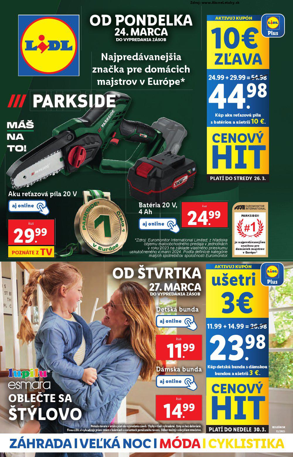 Lidl leták - strana 1 | 24. 3. - 30. 3. 2025 | AkčnéLetáky.sk