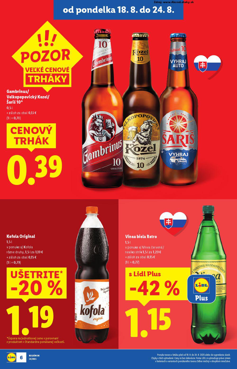 Lidl leták - strana 6 | 18. 8. - 24. 8. 2025 | AkčnéLetáky.sk