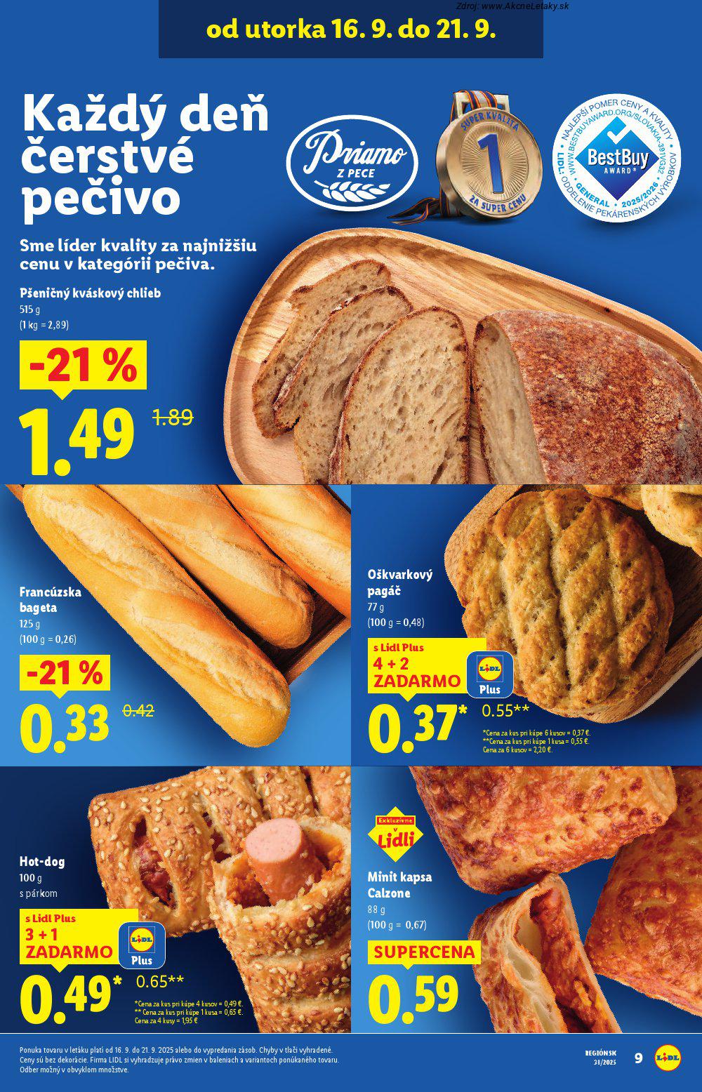 Lidl leták - strana 9 | 16. 9. - 21. 9. 2025 | AkčnéLetáky.sk
