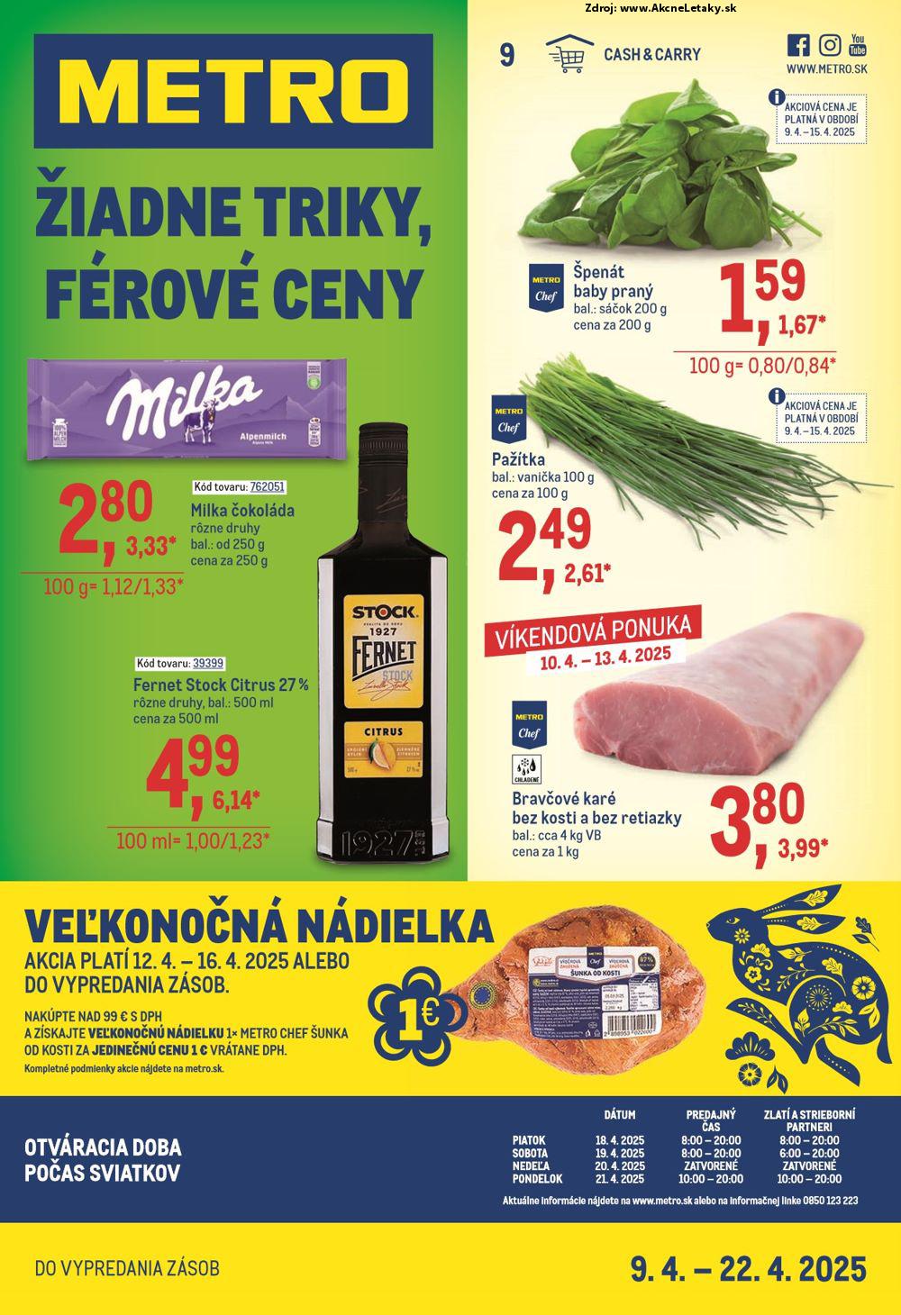 METRO leták od 9.4. | AkčnéLetáky.sk