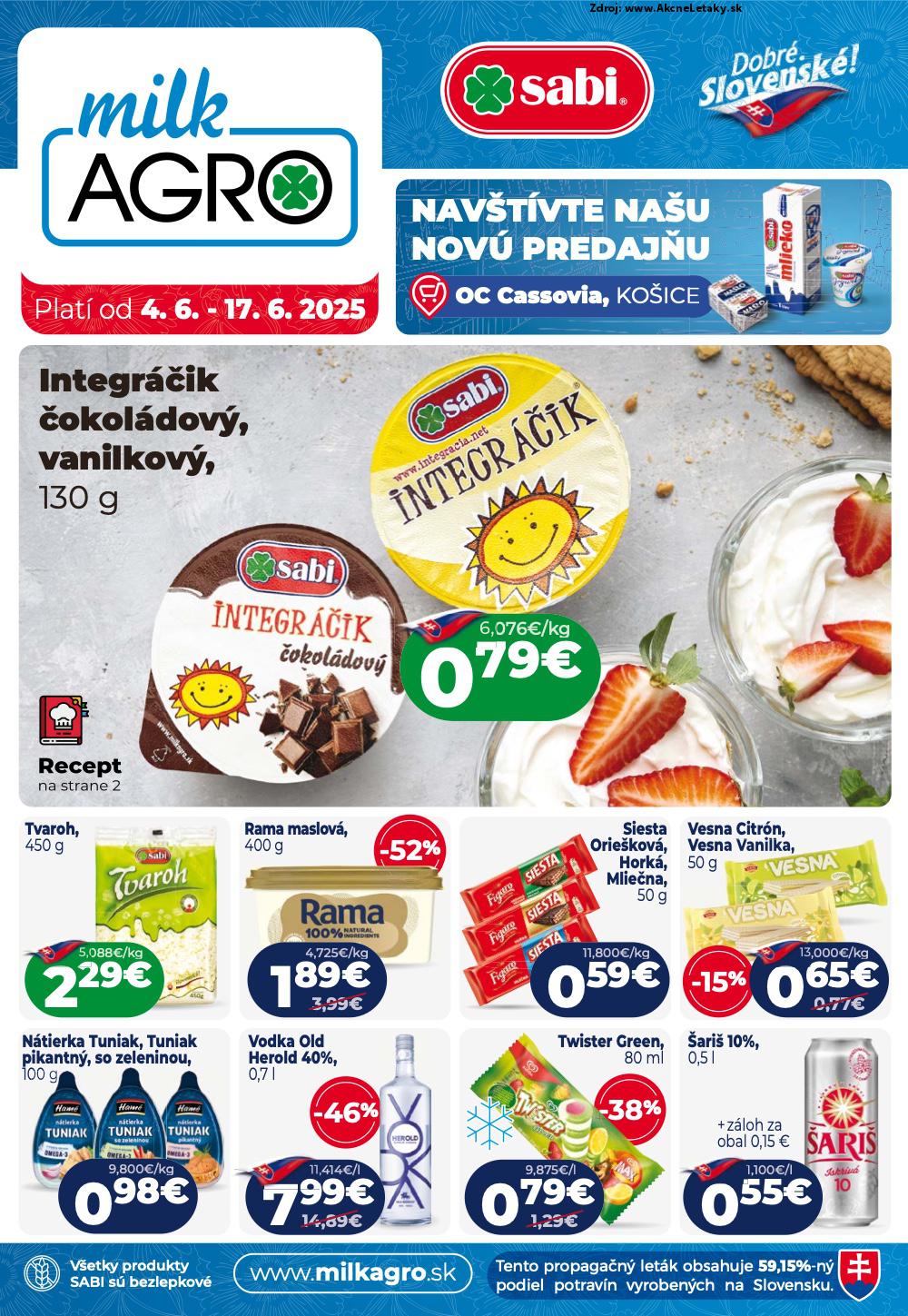 Milk-Agro leták od 4.6. | AkčnéLetáky.sk