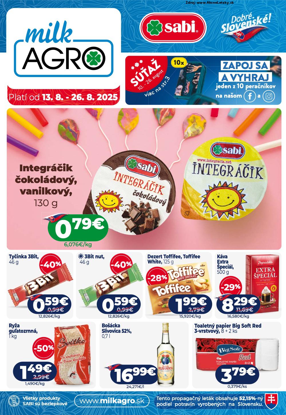 Milk-Agro leták od 13.8. | AkčnéLetáky.sk
