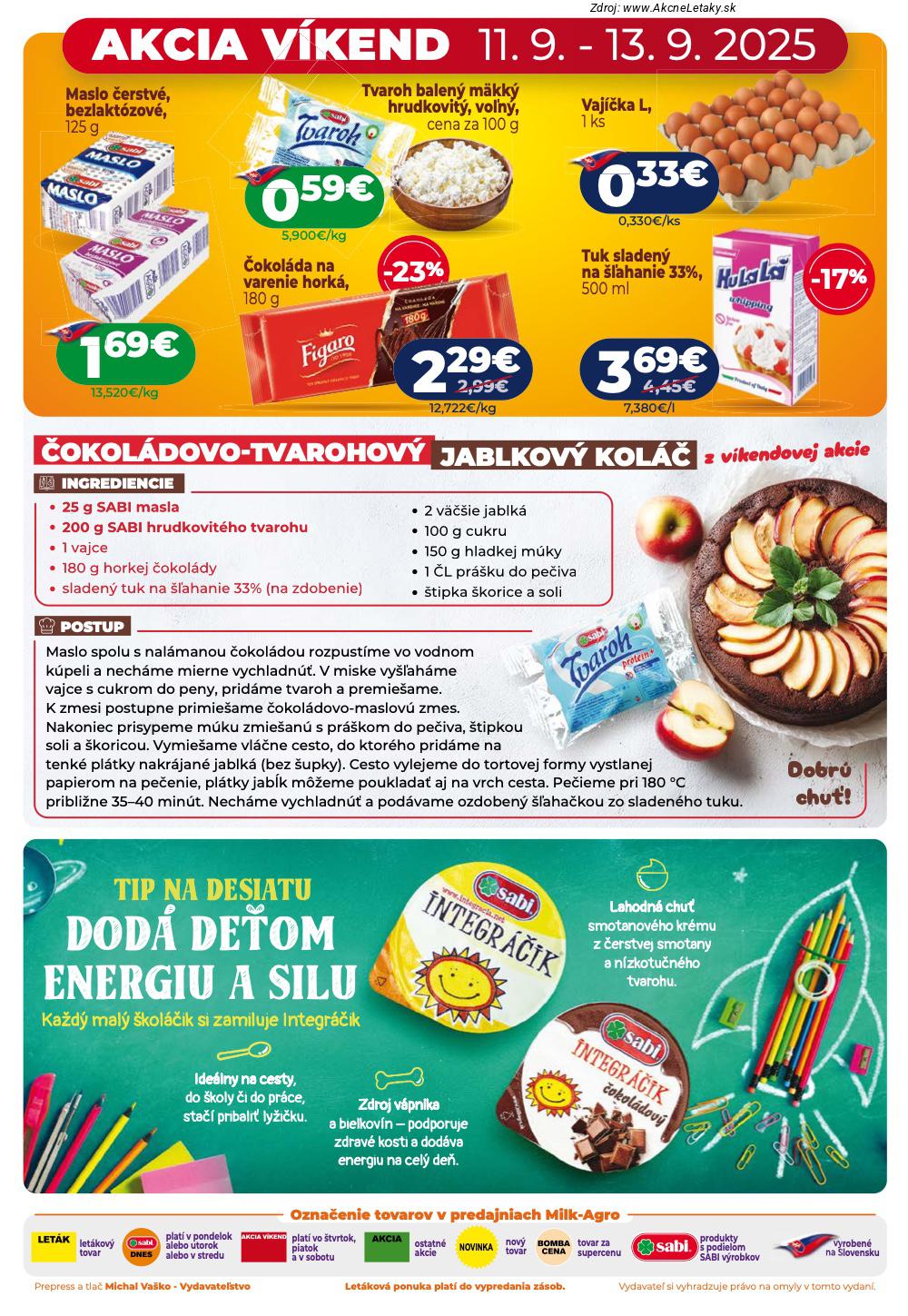 Milk-Agro leták od 10.9. | AkčnéLetáky.sk
