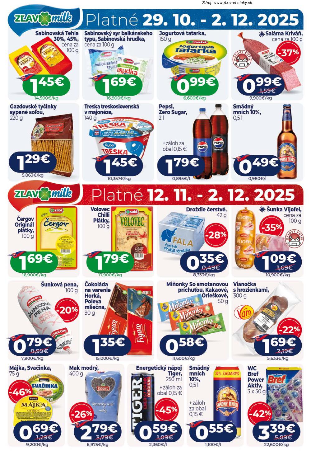Milk-Agro leták od 12.11. | AkčnéLetáky.sk
