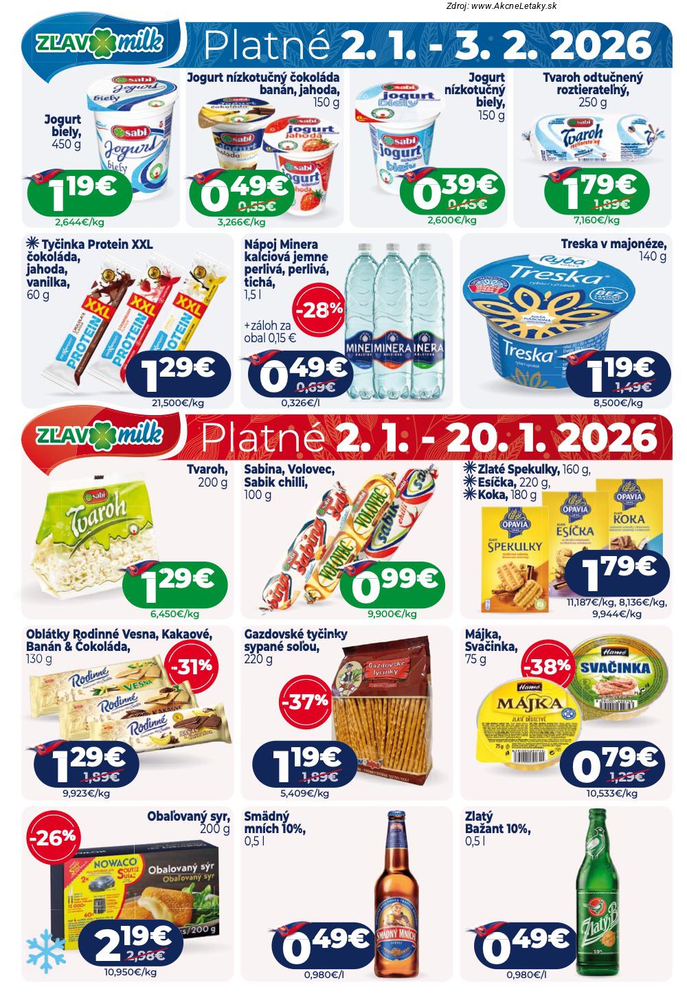 Milk-Agro leták od 2.1. | AkčnéLetáky.sk