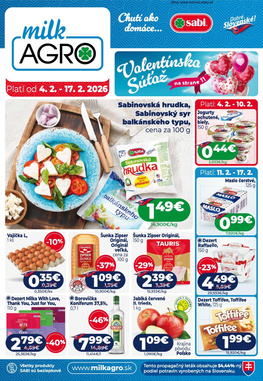 Milk-Agro leták od 4.2. | AkčnéLetáky.sk