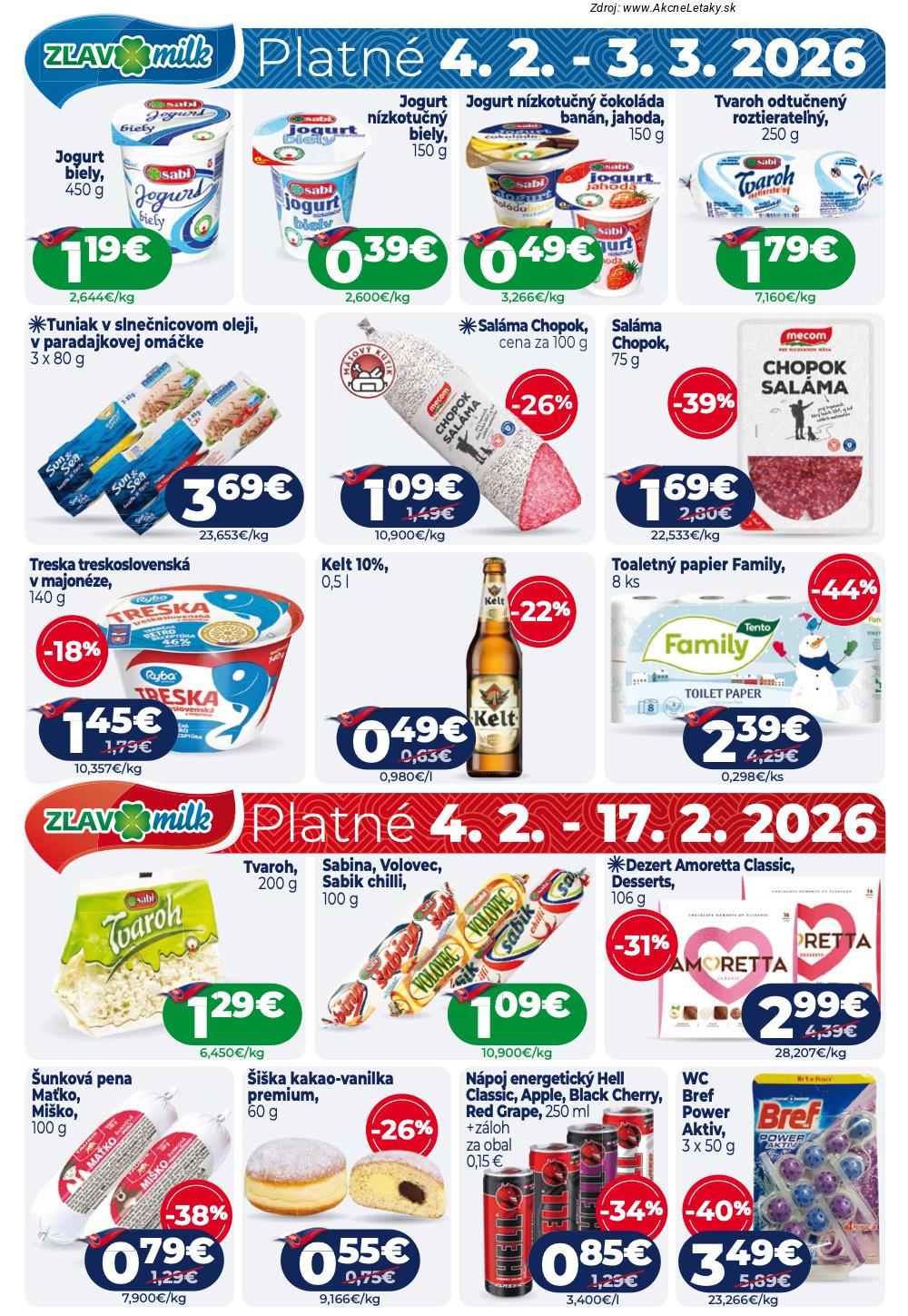 Milk-Agro leták od 4.2. | AkčnéLetáky.sk