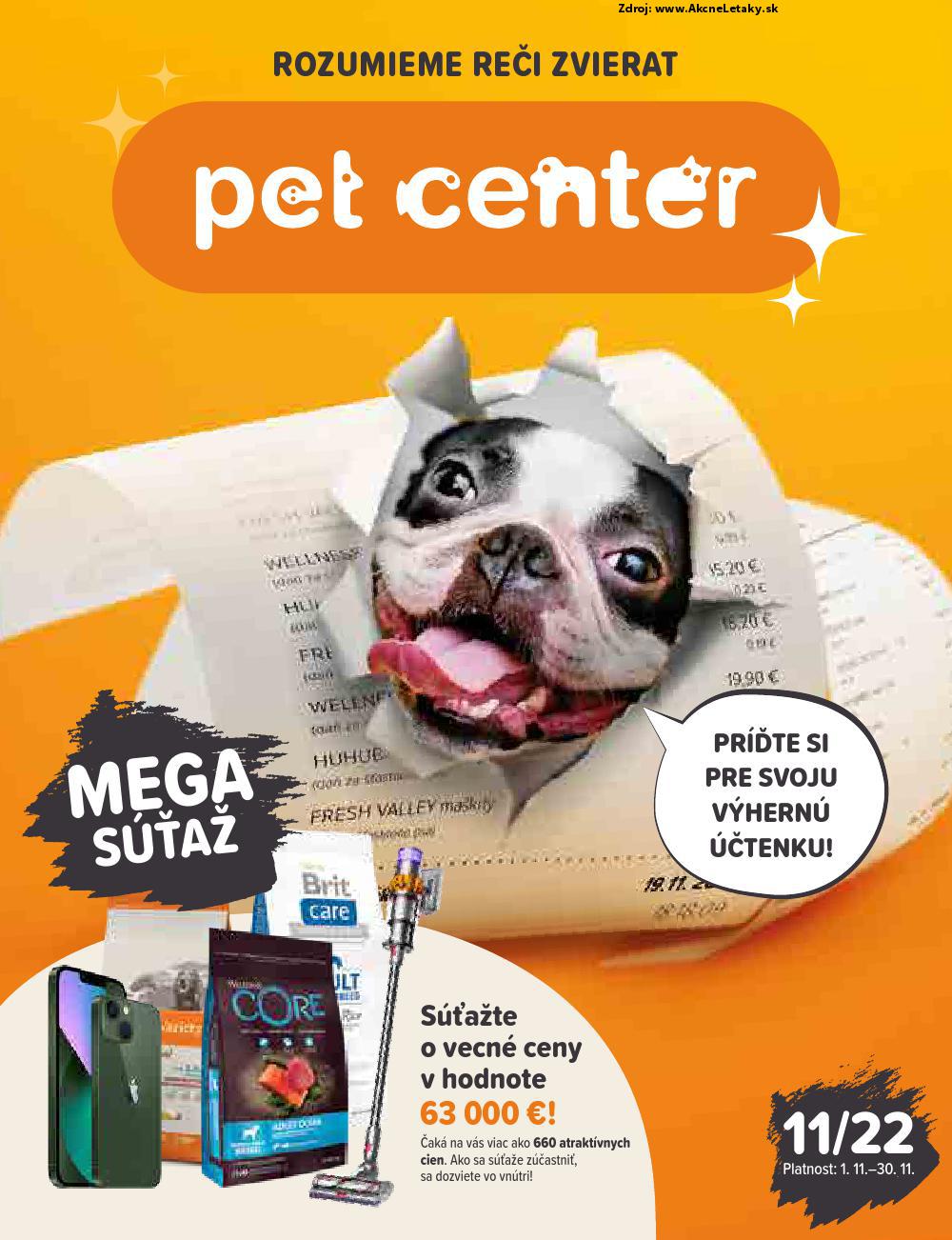 Pet Center leták - strana 1 | 1. 11. - 30. 11. 2022 | AkčnéLetáky.sk
