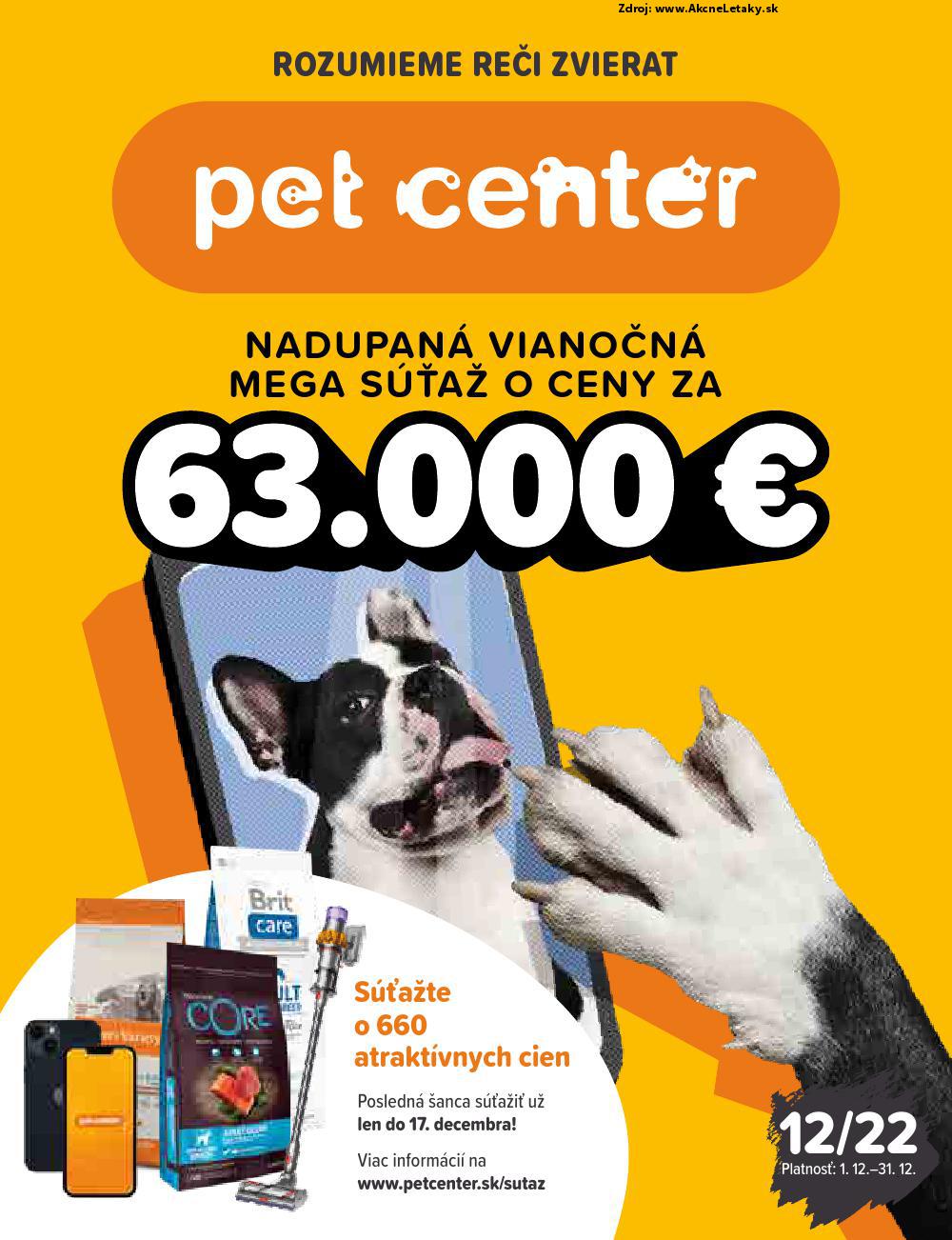 Pet Center leták - strana 1 | 1. 12. - 31. 12. 2022 | AkčnéLetáky.sk