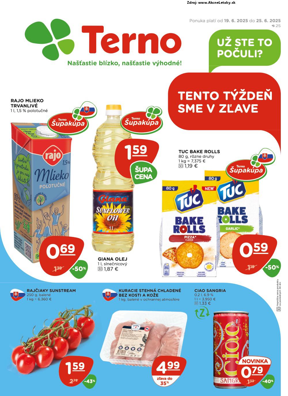 TERNO leták - strana 1 | 19. 6. - 25. 6. 2025 | AkčnéLetáky.sk