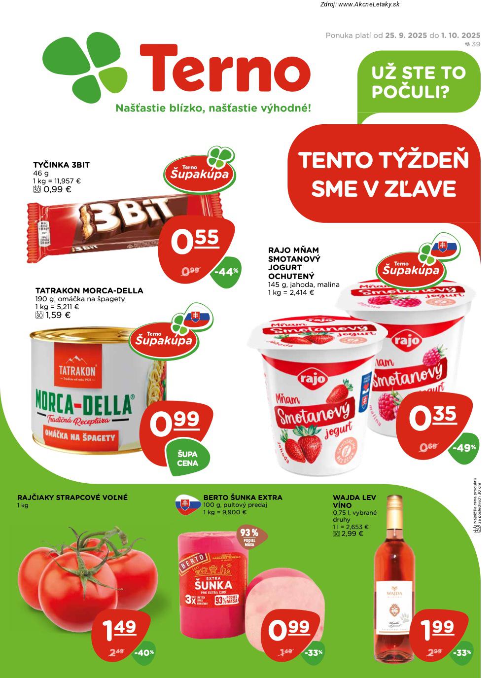 TERNO leták od 25.9. | AkčnéLetáky.sk