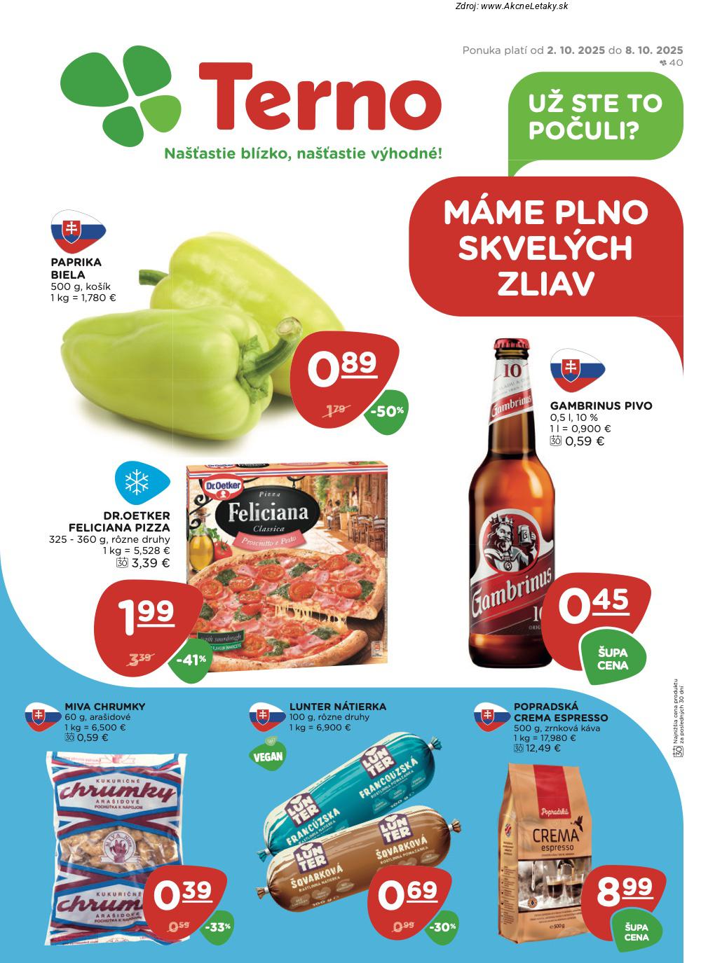 TERNO leták od 2.10. | AkčnéLetáky.sk