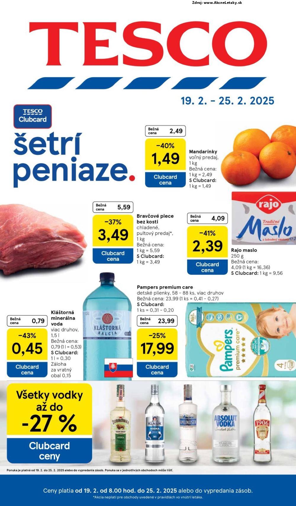 Tesco leták - strana 1 | 19. 2. - 25. 2. 2025 | AkčnéLetáky.sk