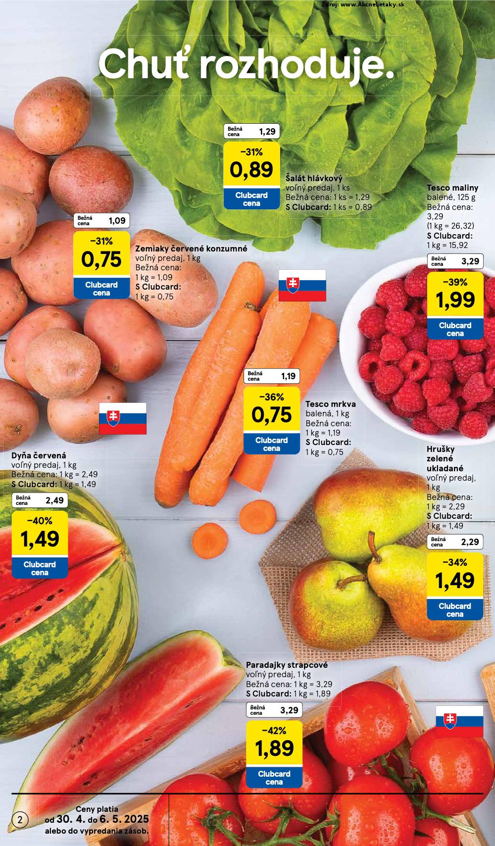 Tesco leták - strana 2 | 30. 4. - 6. 5. 2025 | AkčnéLetáky.sk