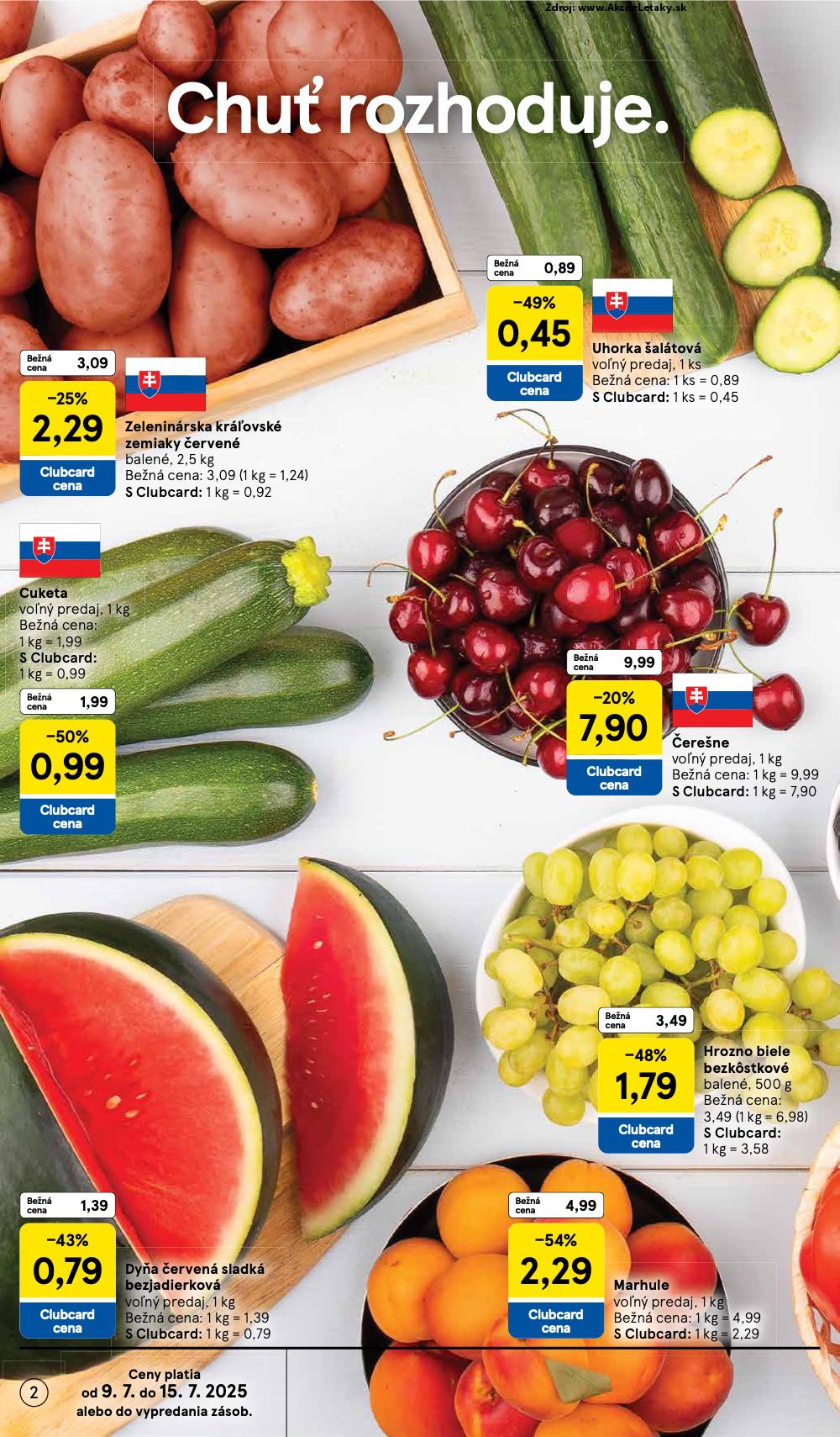 Tesco leták - strana 2 | 9. 7. - 15. 7. 2025 | AkčnéLetáky.sk