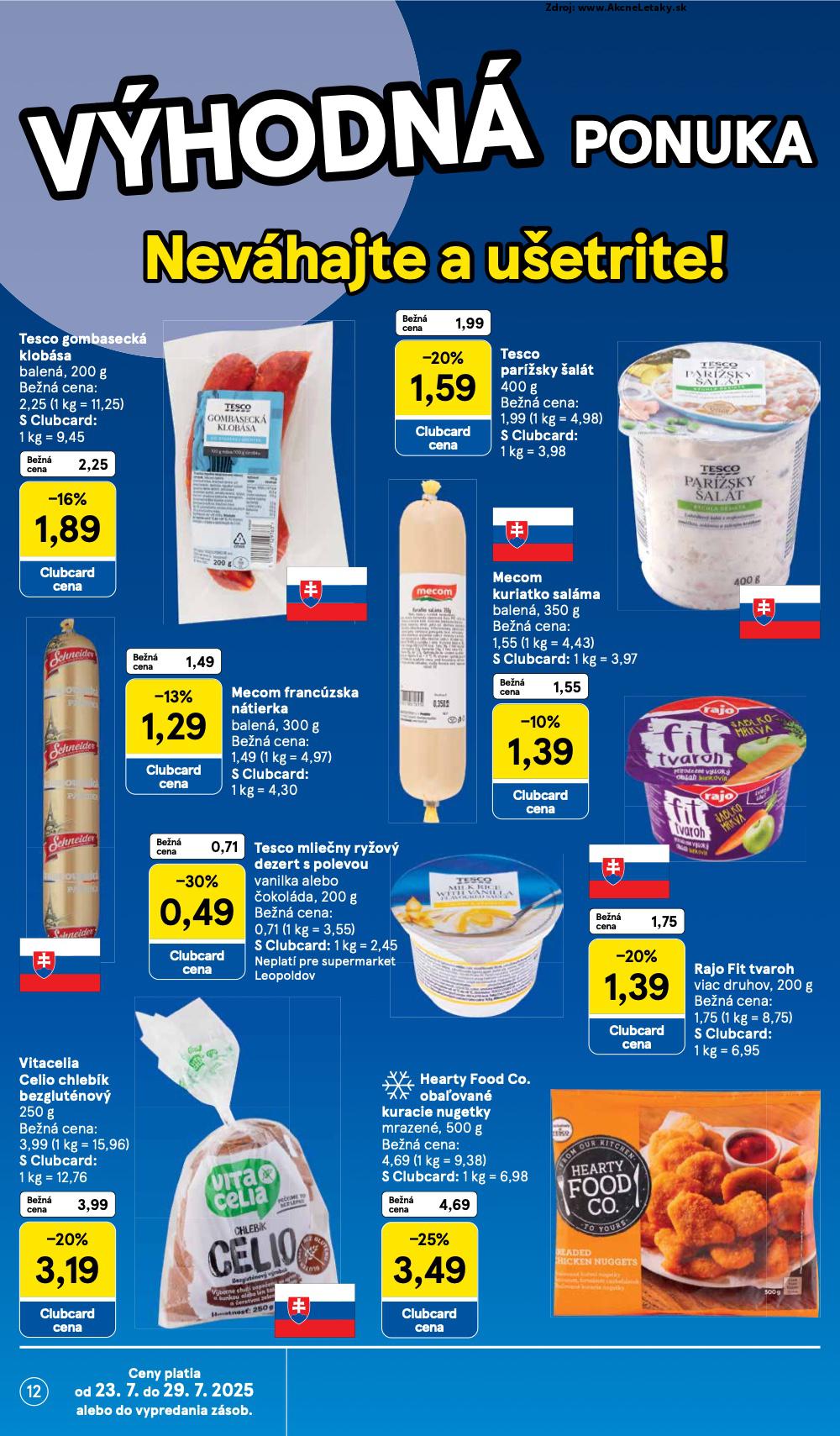 Tesco leták - strana 12 | 23. 7. - 29. 7. 2025 | AkčnéLetáky.sk
