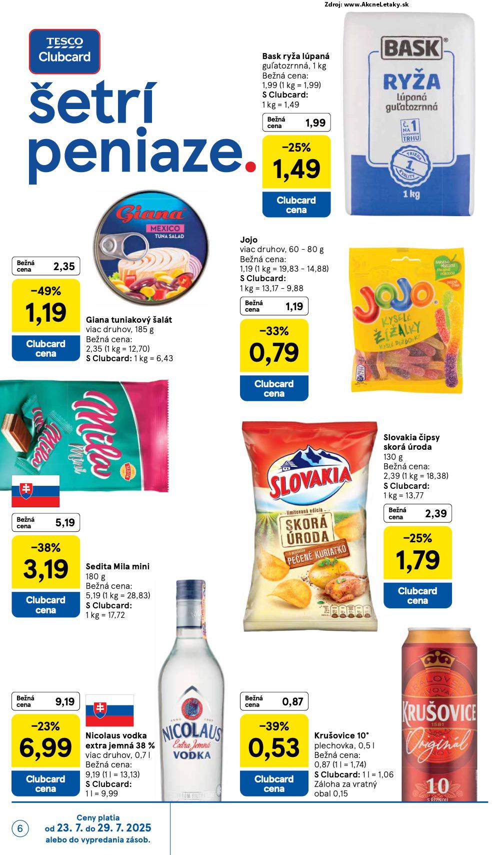 Tesco leták - strana 6 | 23. 7. - 29. 7. 2025 | AkčnéLetáky.sk