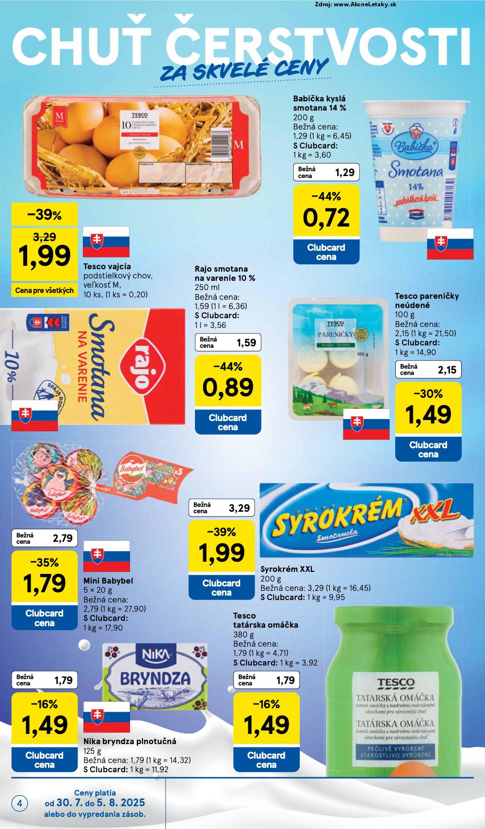Tesco leták - strana 4 | 30. 7. - 5. 8. 2025 | AkčnéLetáky.sk