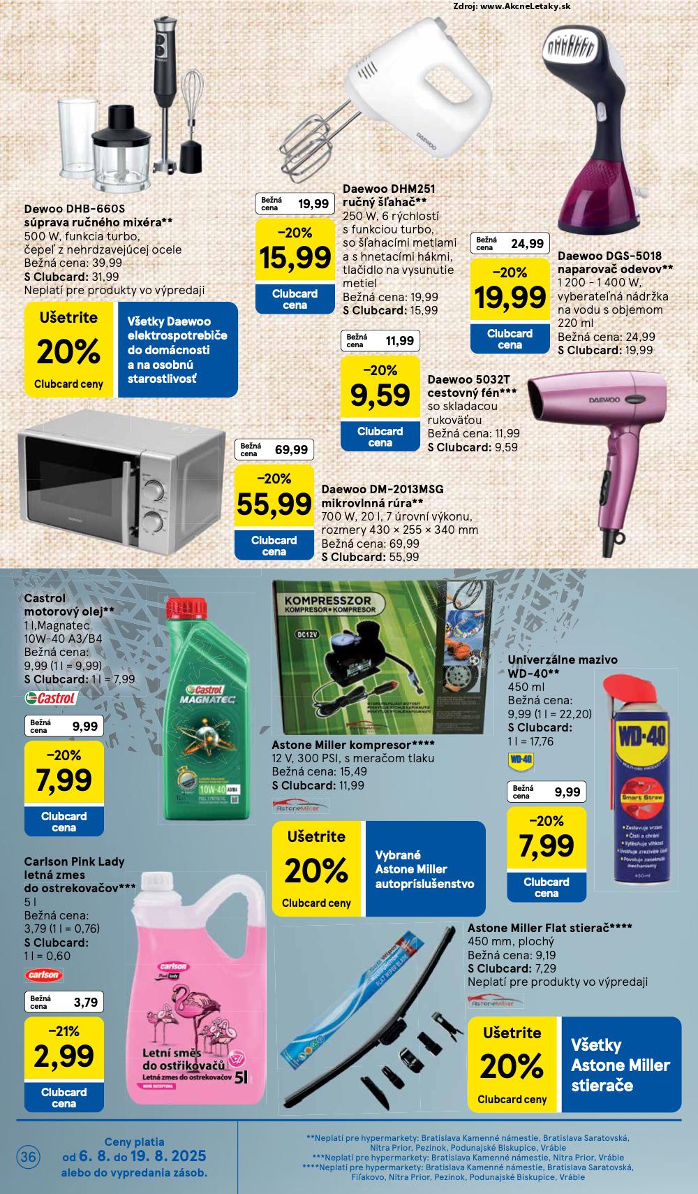 Tesco leták - strana 36 | 6. 8. - 12. 8. 2025 | AkčnéLetáky.sk