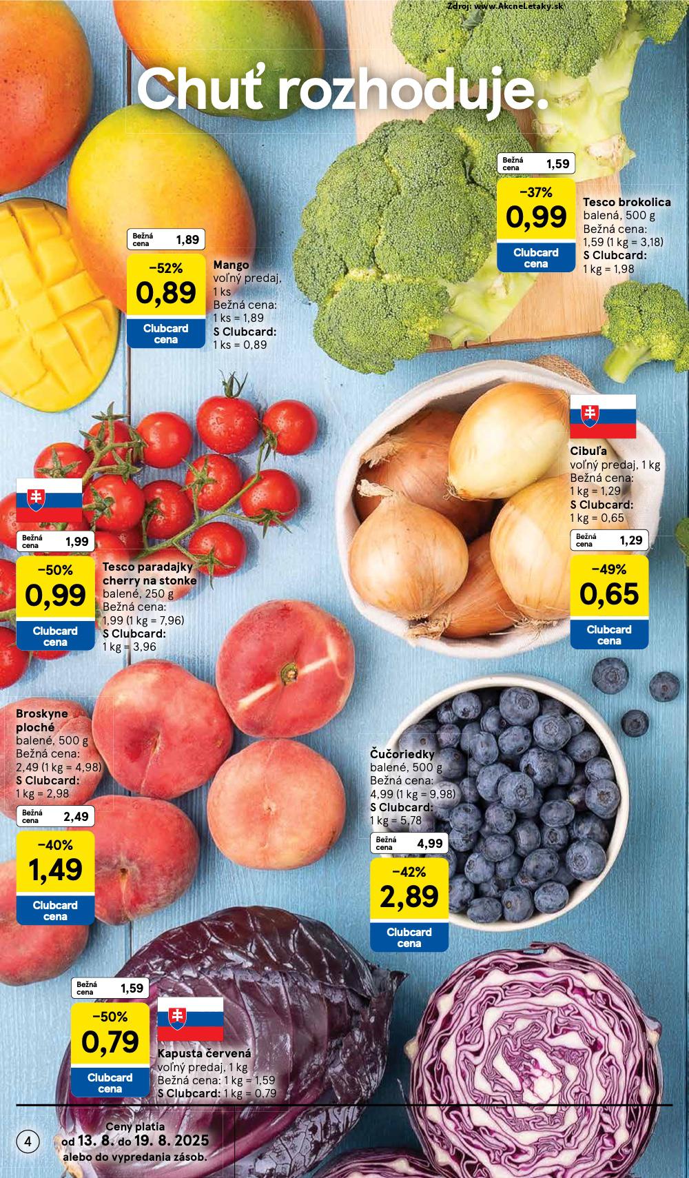 Tesco leták - strana 4 | 13. 8. - 19. 8. 2025 | AkčnéLetáky.sk
