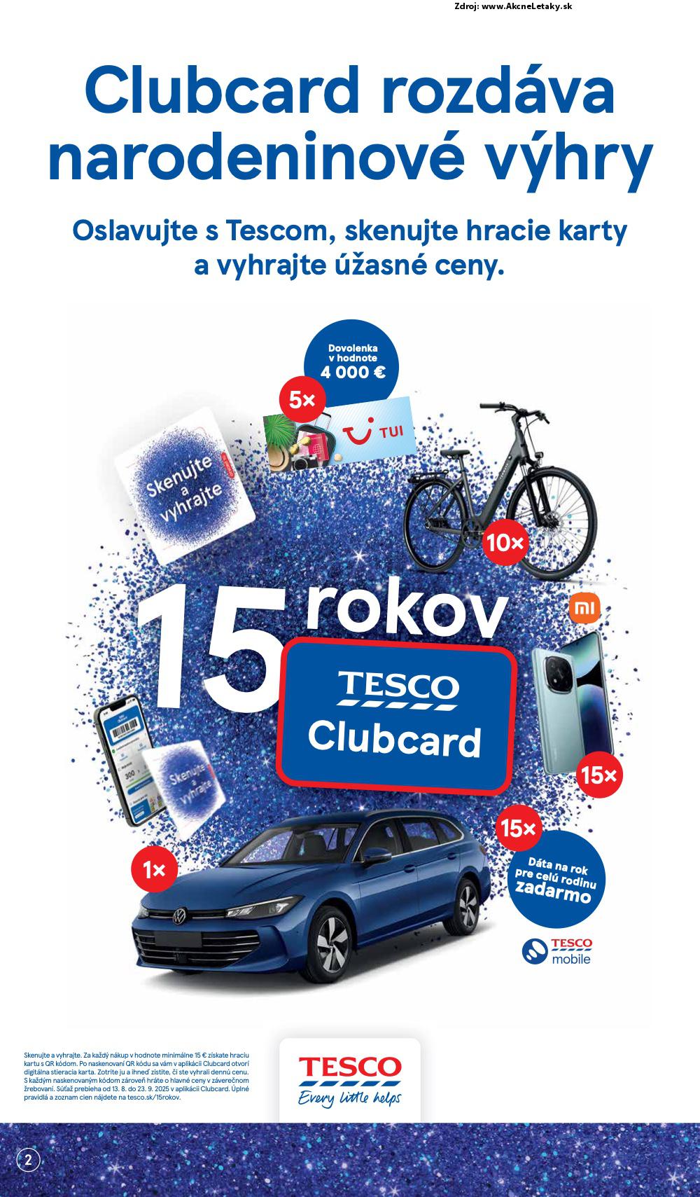 Tesco leták - strana 2 | 20. 8. - 26. 8. 2025 | AkčnéLetáky.sk