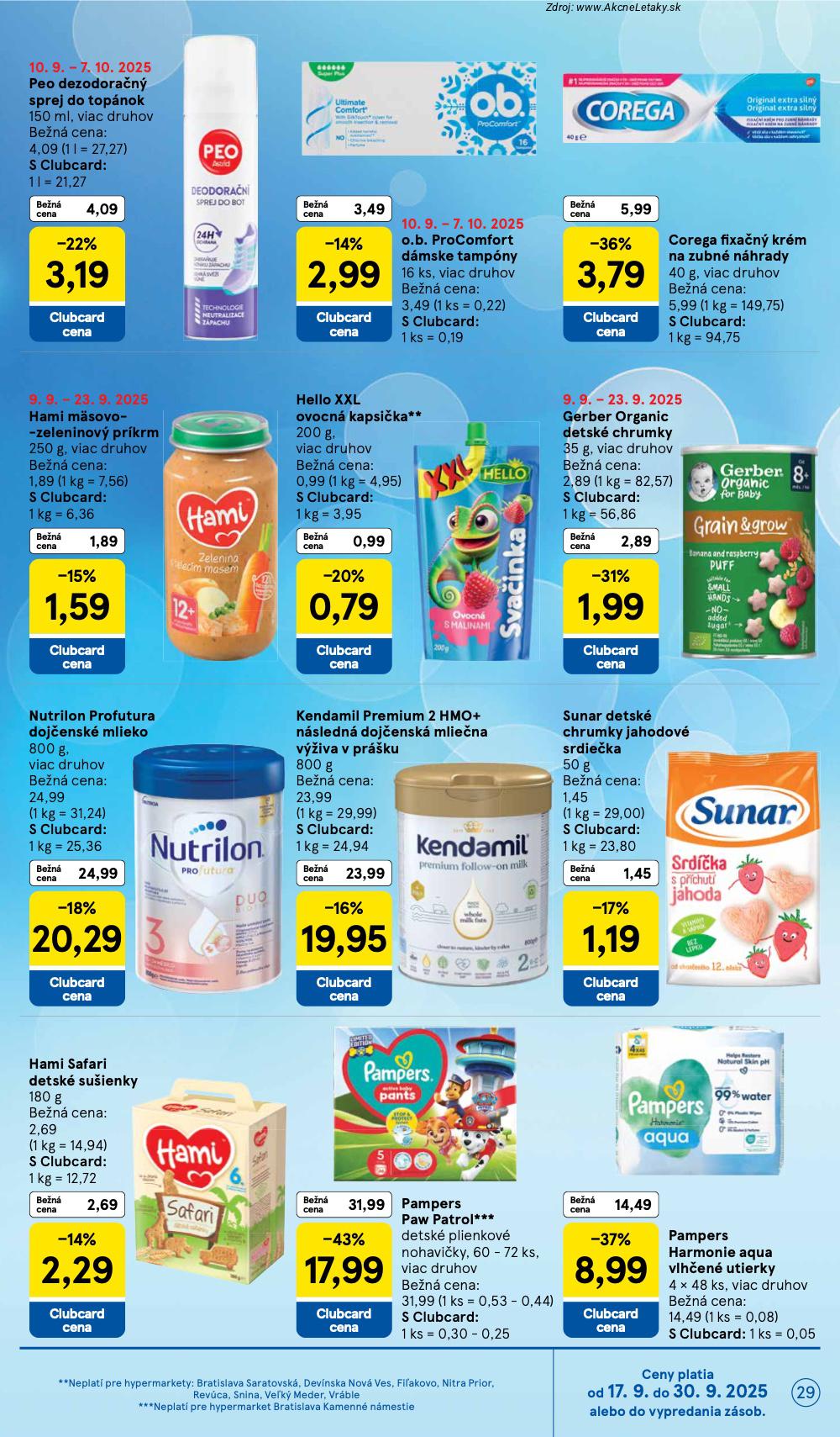 Tesco leták - strana 29 | 17. 9. - 23. 9. 2025 | AkčnéLetáky.sk